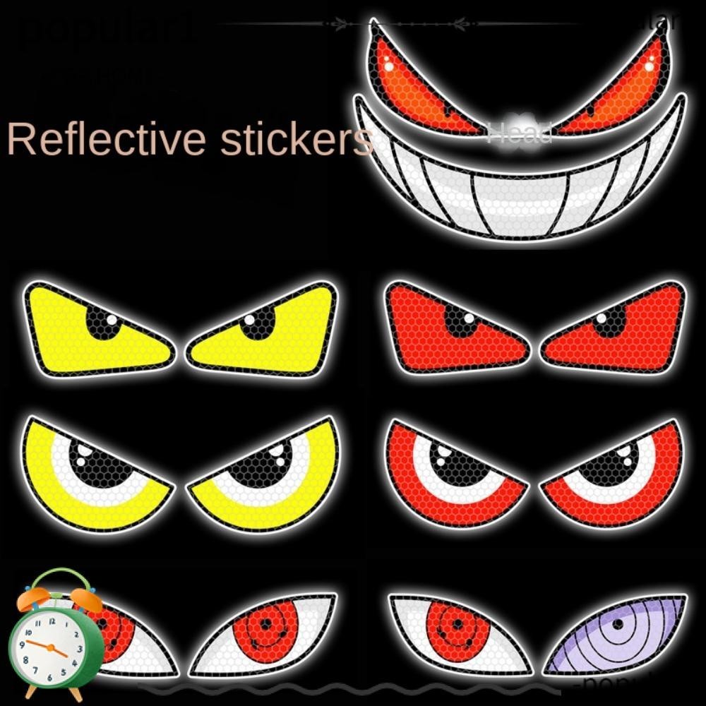 POP Electric Vehicles Stickers, PVC Eyes Shape Moto Reflective Eye ...