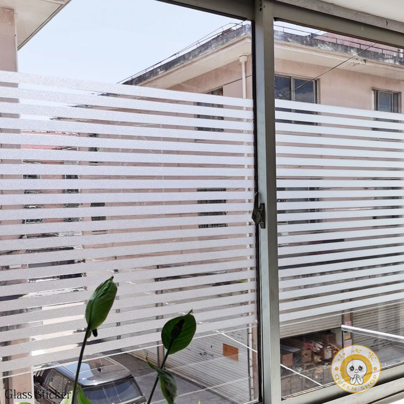 Translucent Frosted Striped Glass Film Office Anti-collision Sticker ...