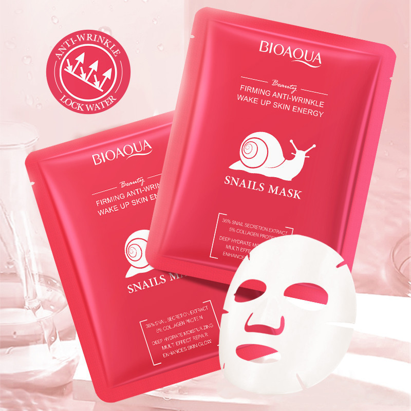 BIOAQUA Snail Firming Anti-Wrinkle Wake Up Skin Energy Facial Mask ...