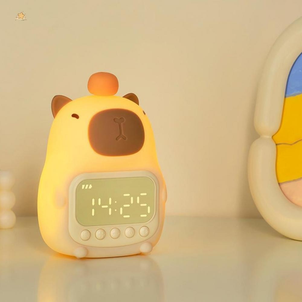 LED Clock Cute Alarm Clock with Touch Control Night Light Always-on ...