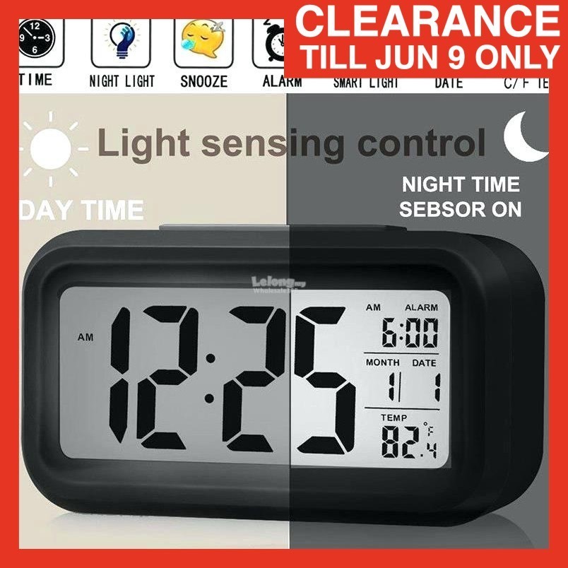 (SIMPLE MODERN DESIGN) EW Large Bright LED Digital Alarm Smart Clock ...