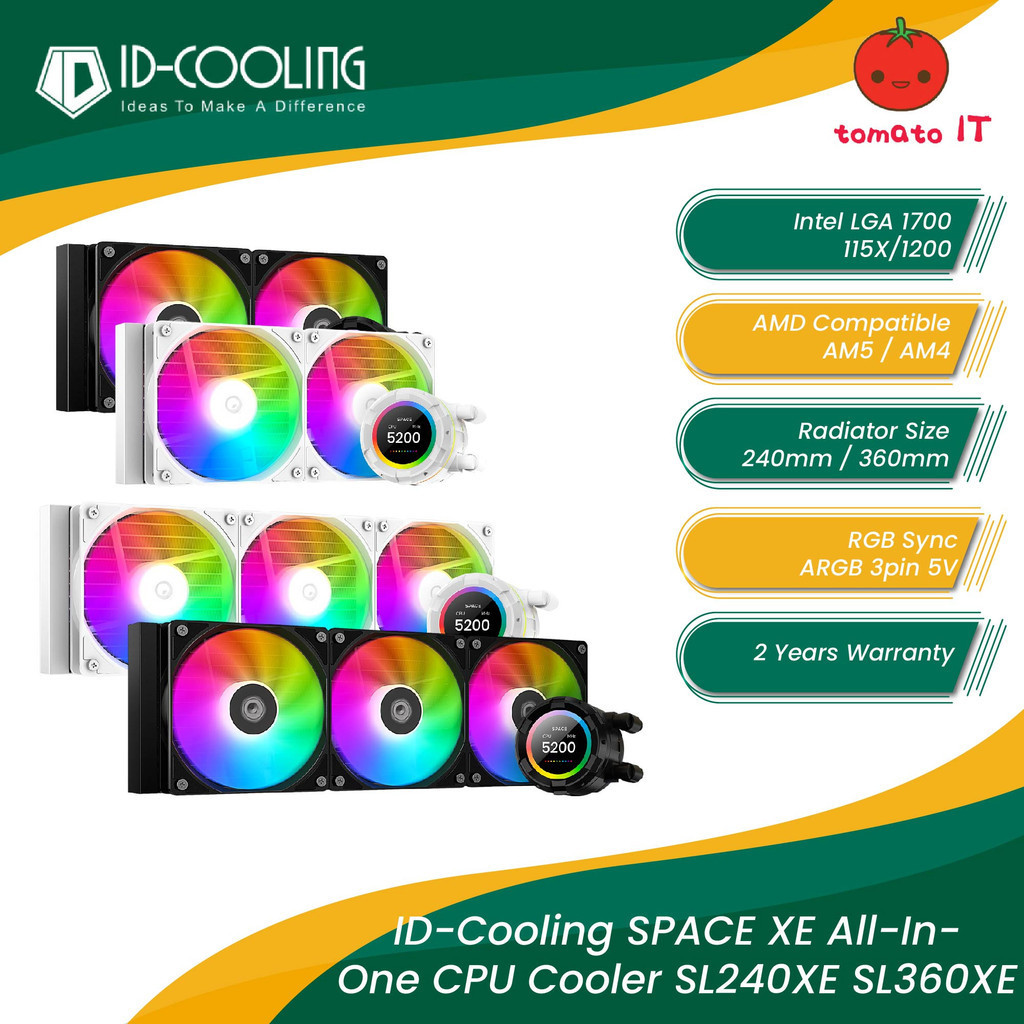 ID-COOLING SPACE XE LCD Series SL240 XE / SL360 XE All-In-One CPU ...