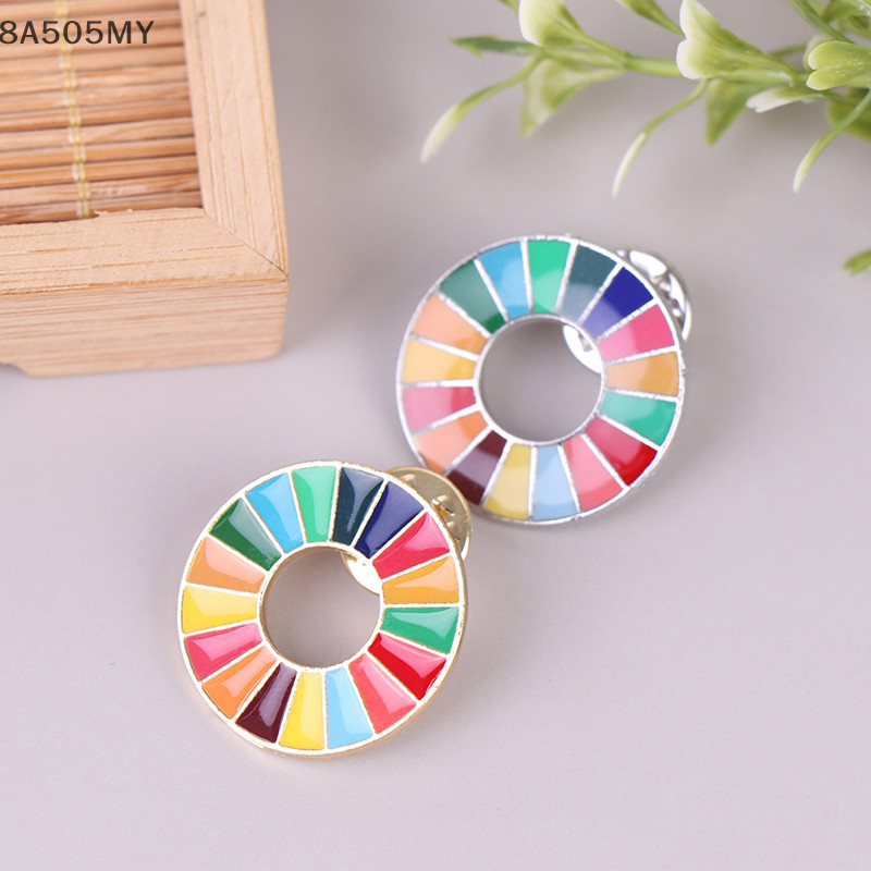 8A505 Enamal 17 Colors Sustainable Development Goals Brooch United ...