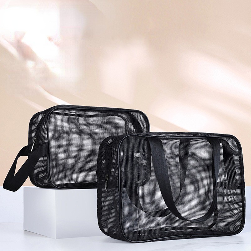 Mesh men's toiletries bag portable handheld bath storage makeup bag ...