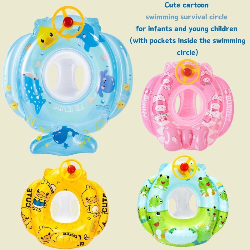 Cute cartoon children's fun swimming ring seat and lifebuoy for infants ...