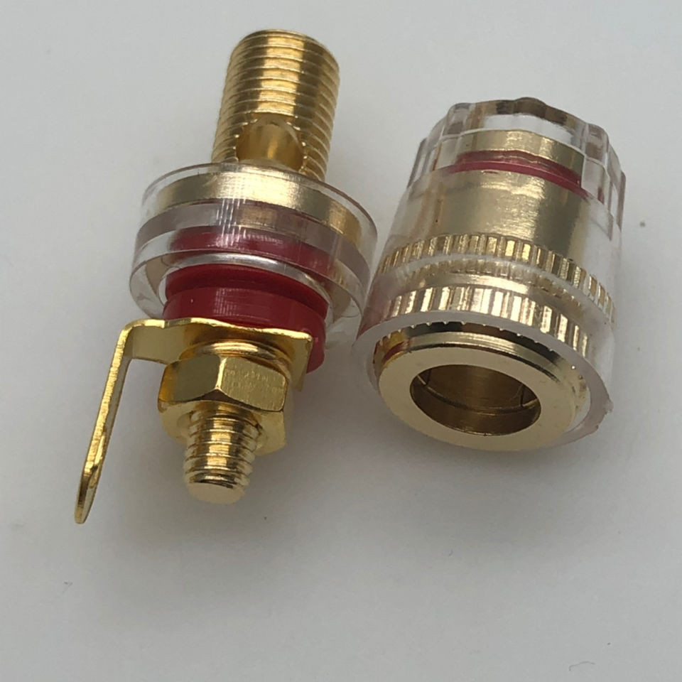 Pure Copper Gold-Plated Terminal Post Terminal Power Amplifier Crystal ...