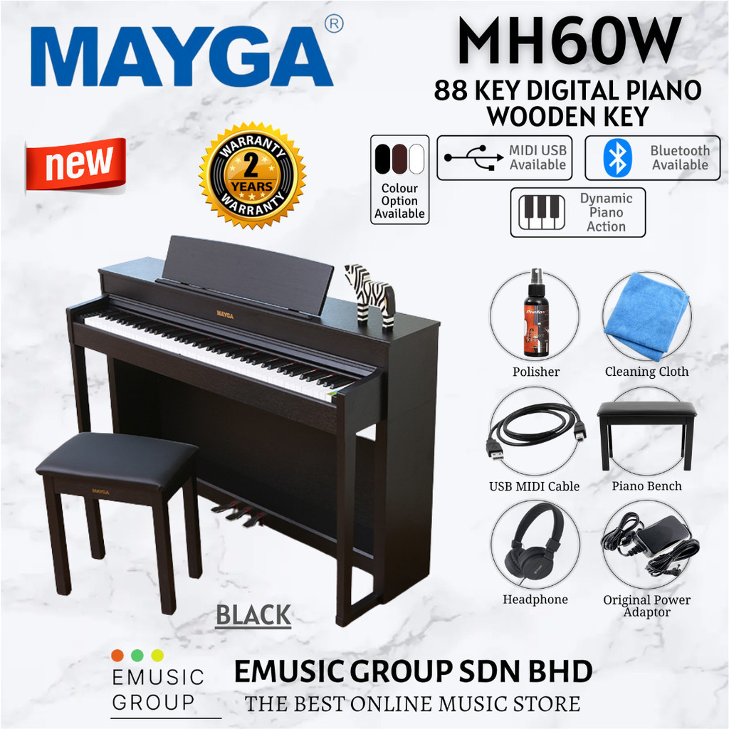 MAYGA MH-60W 88-Key Digital Piano With Wooden Key Bluetooth Function And Powerful Recording And ...