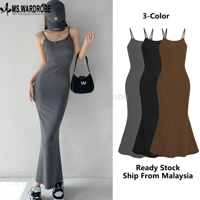 Ready Stock Korean Sexy Sleeveless Backless Mermaid Dress Women Summer ...