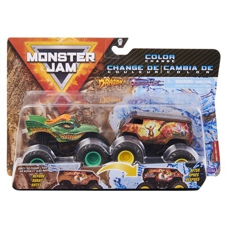 Spin Master Monster Jam Color Change - DRAGON VS THUNDER BUS -BGS67 ...