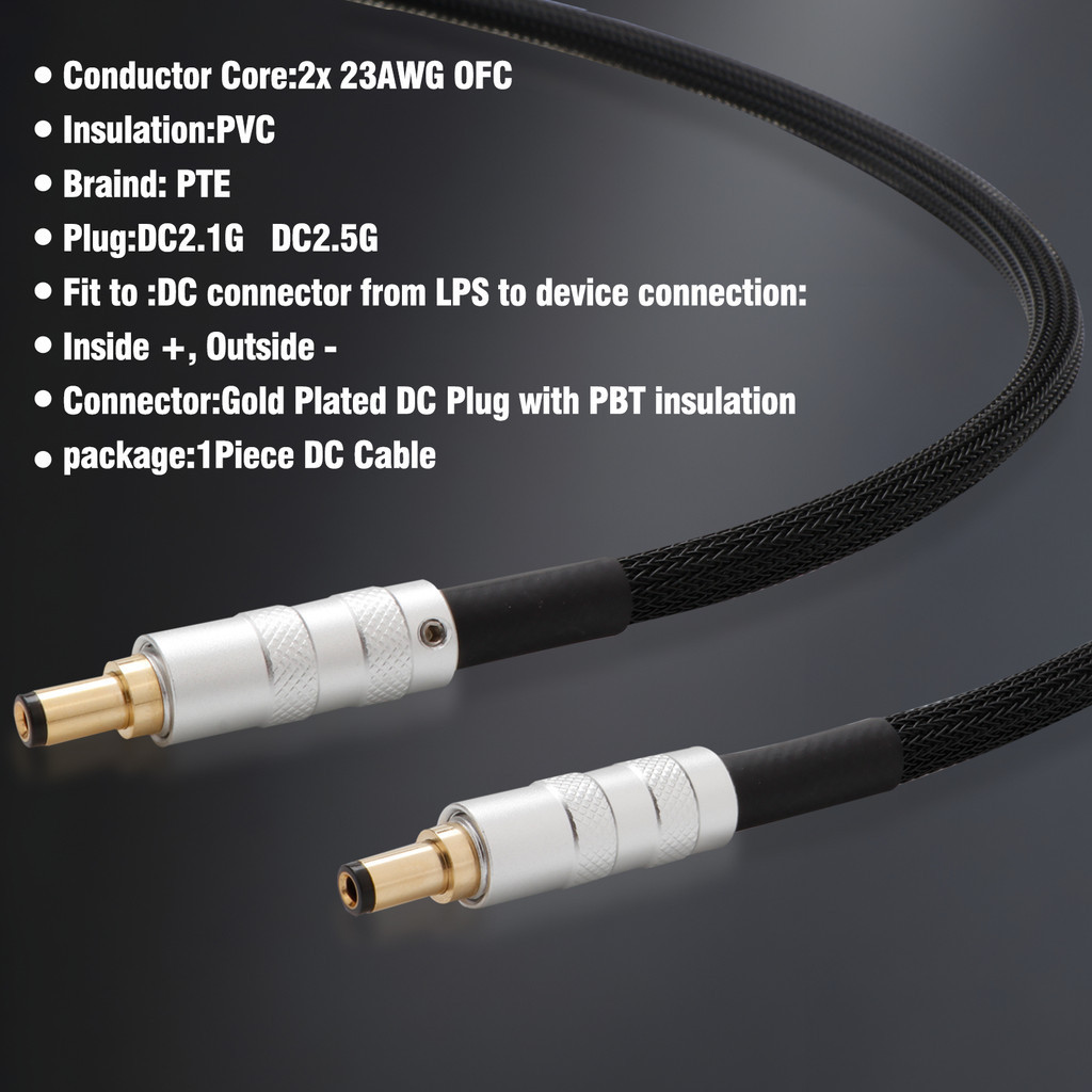 6N OFC DC Cable DC2.1G plug Power Amplifier Decoder Sound Card DC Power ...