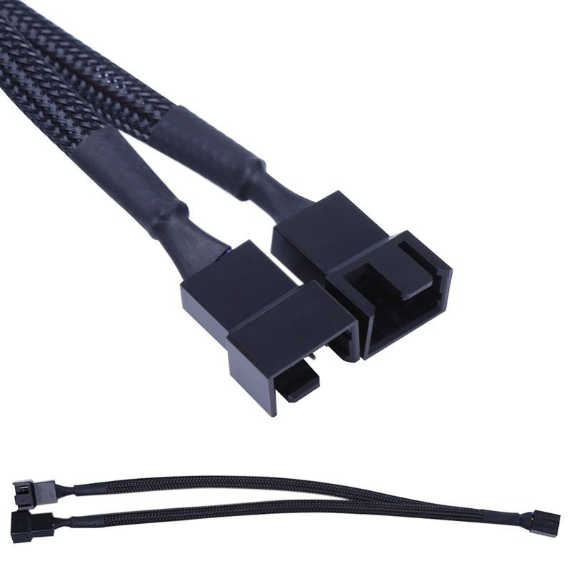 4-Pin PWM to Dual PWM Sleeved Computer Case Fan Y-Splitter Power ...