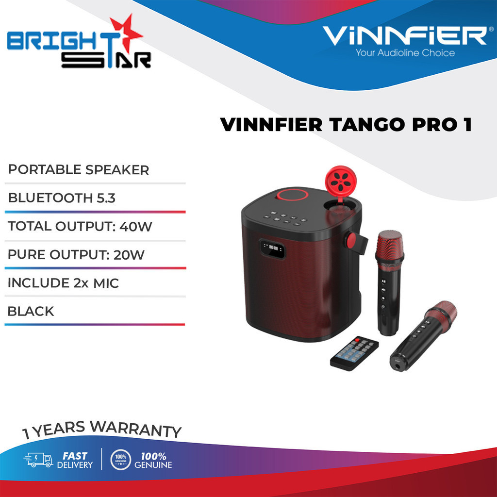 VINNFIER Tango Pro 1 Bluetooth Portable Karaoke Speaker | Shopee Malaysia