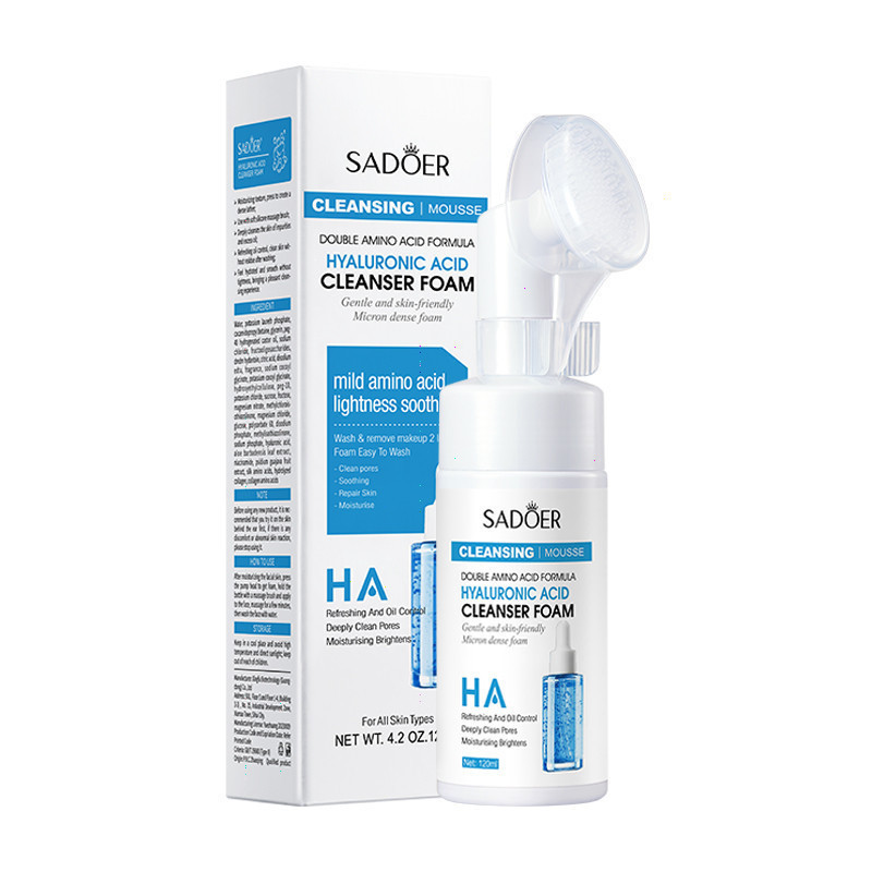ROREC SADOER Hyaluronic Acid Mousse Face Wash Amino Acid Deep Clean Pores Moisturizing Foam ...