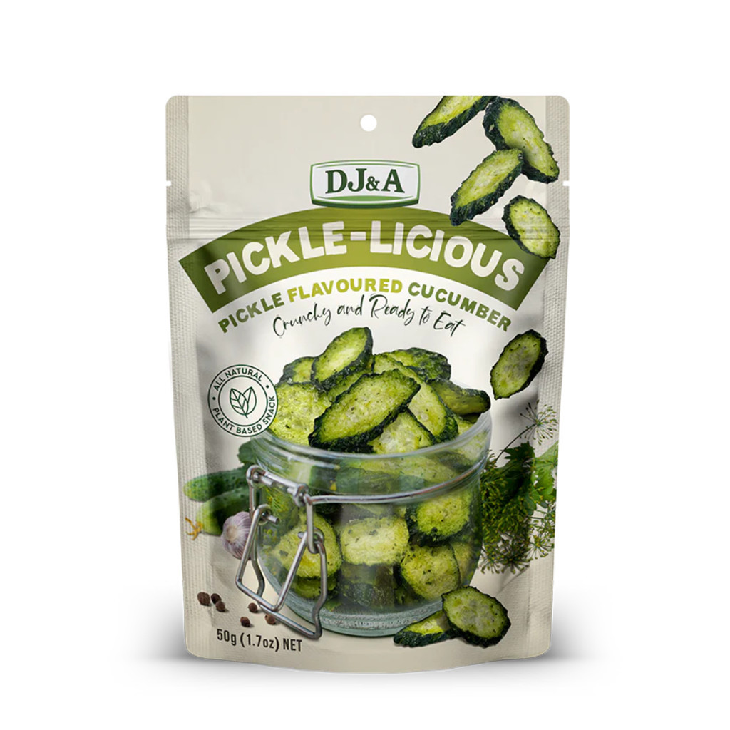 DJ&A Pickle-Licious Pickle Flavoured Cucumber 50G - Halal Snack from ...