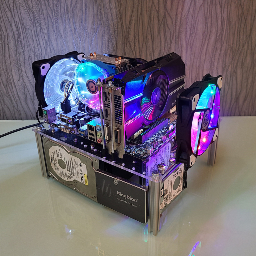 Open DIY Desktop Computer Case Transparent Acrylic Glass IMATX Simple ...