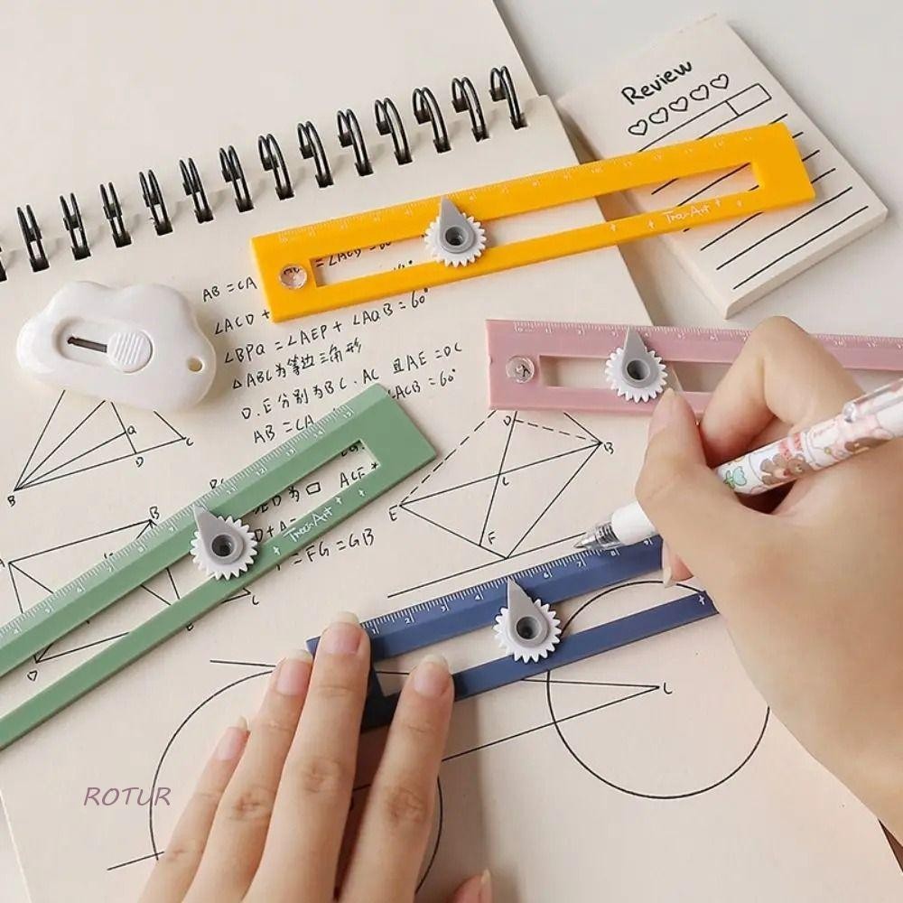 ROTUR Geometric Ruler, Drawing Multi-function Compass Ruler ...