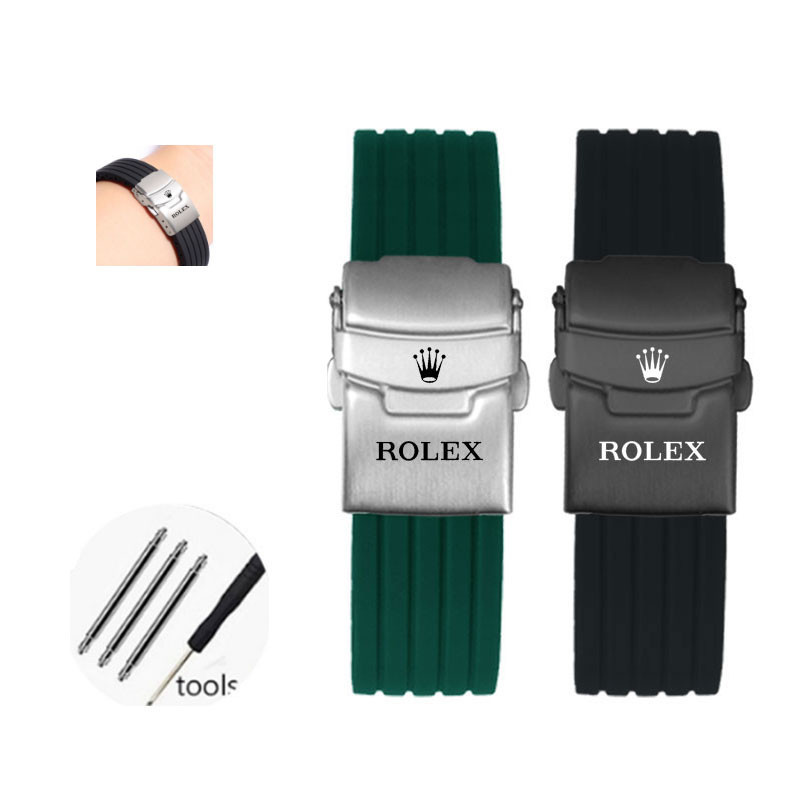 18/19/20/21/22/23/24mm Silicone Strap for Rolex Yachts Daytona GMT Log ...