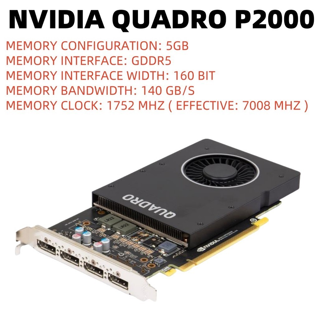 NVIDIA Quadro P2000 P2200 5GB GDDR5 4-Port DisplayPort Graphics Video Card GPU | Shopee Malaysia