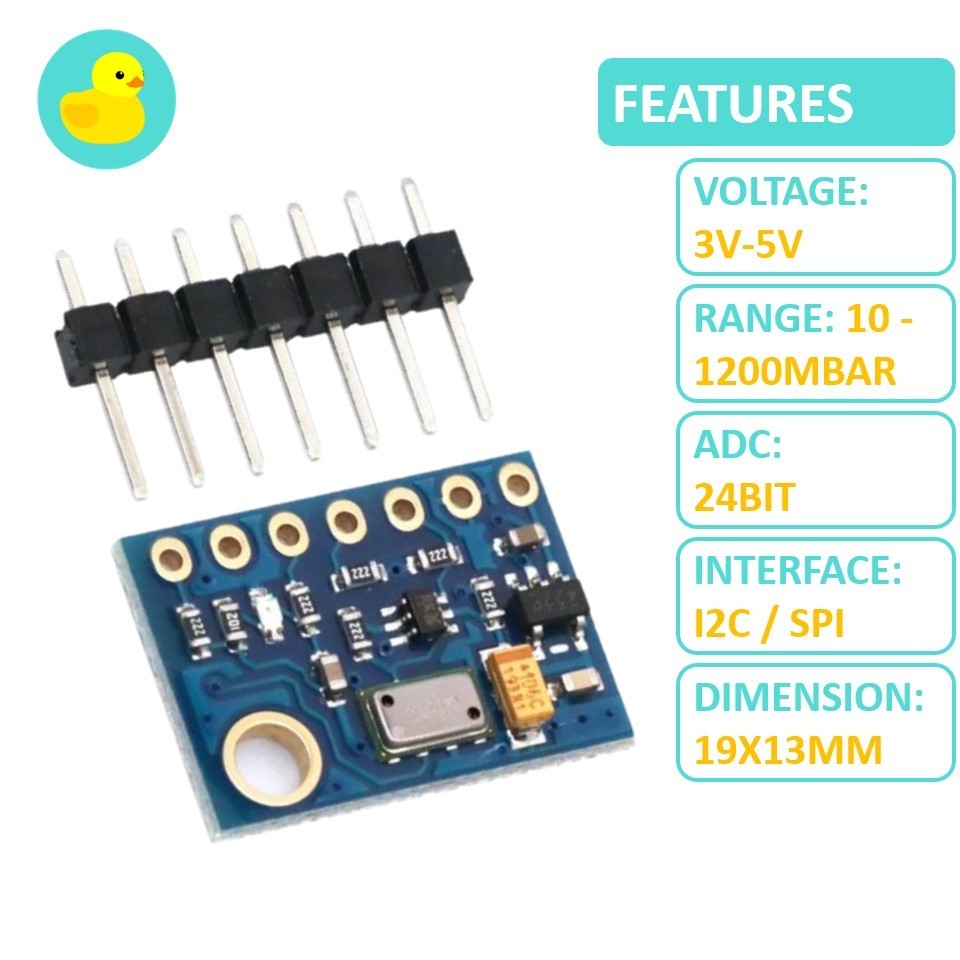 MS5611-01BA03 High Resolution Barometric Pressure & Height Sensor Module For Altimeter ...