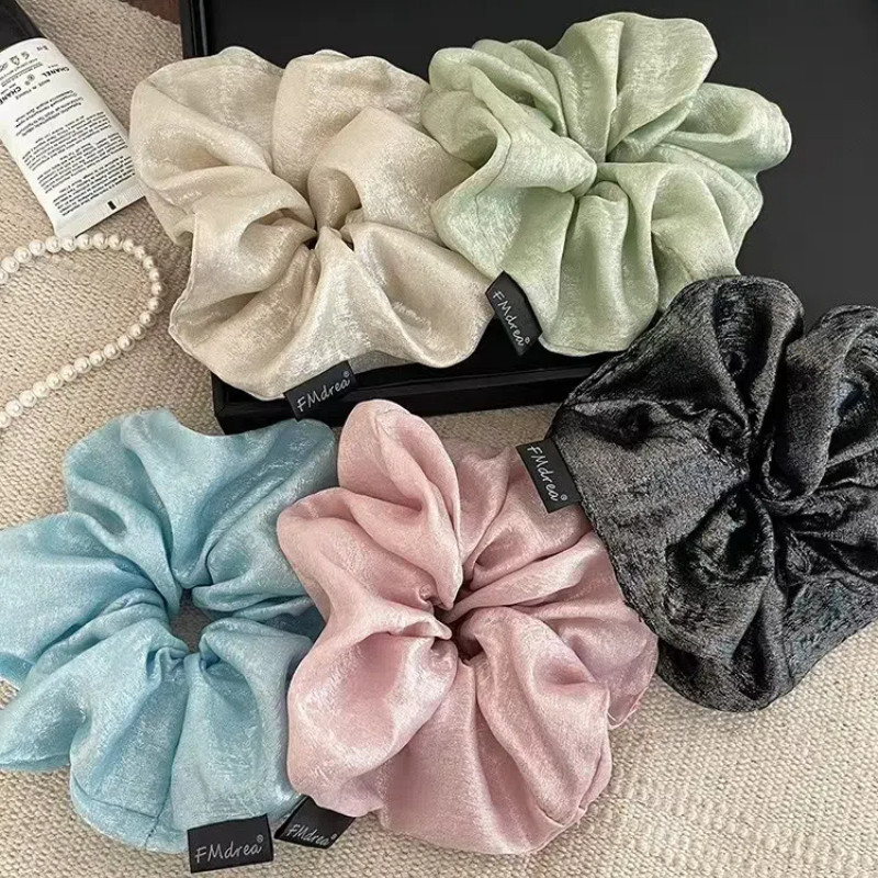 Ins Style High-grade Bright Silk Large Intestine Hair Ring Temperament ...