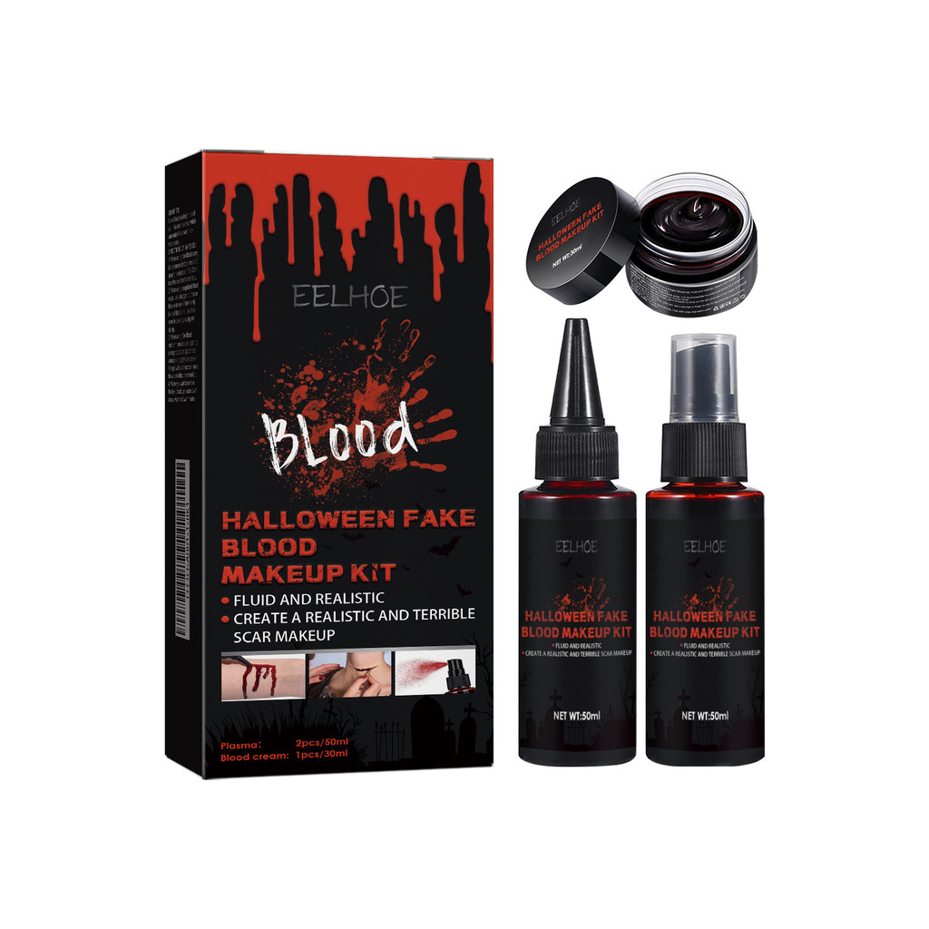 Eelhoe Halloween Fake Blood Makeup Set Horror Atmosphere Forcing ...
