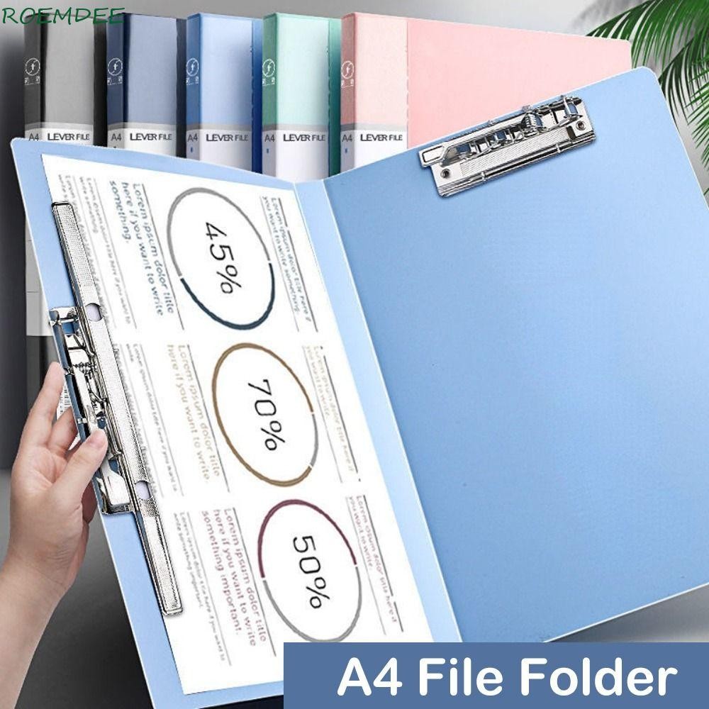 ROEMDEE A4 File Folder Clipboard Receipt Holder School Double Clips ...