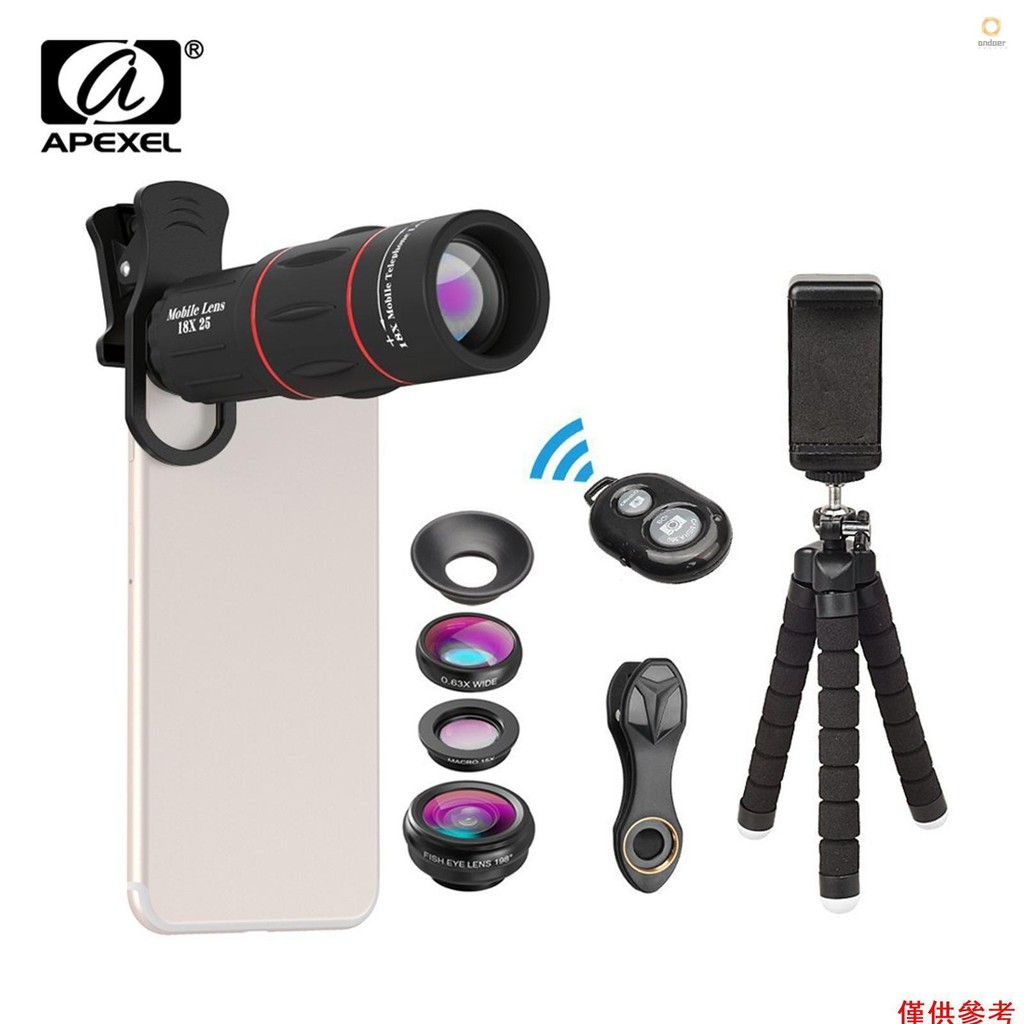 Ado)APEXEL APL-T18XBZJ5 Telephoto 4 in 1 Cellphone Lens Universal Kit ...