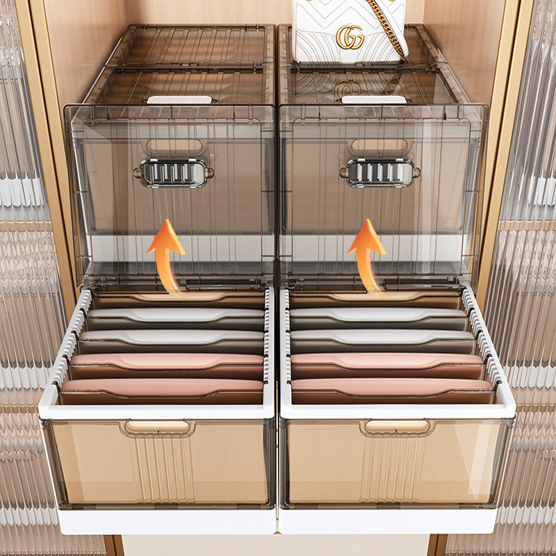 Clothes Storage Box Household Wardrobe Layered Handy Tool Pull-out ...
