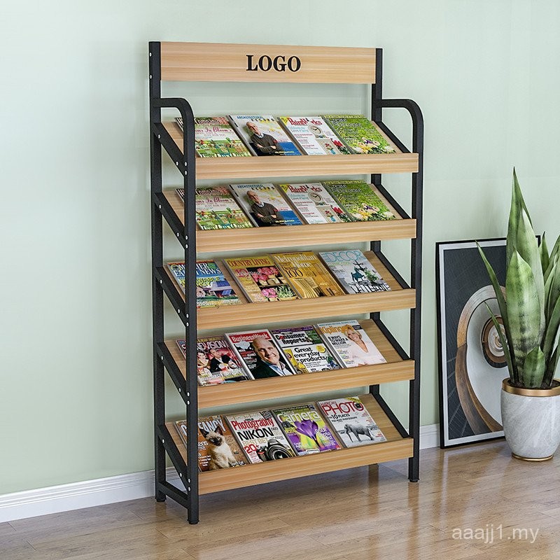 Wrought Iron Wooden Newspaper Rack Magazine Rack Book Picture Book ...