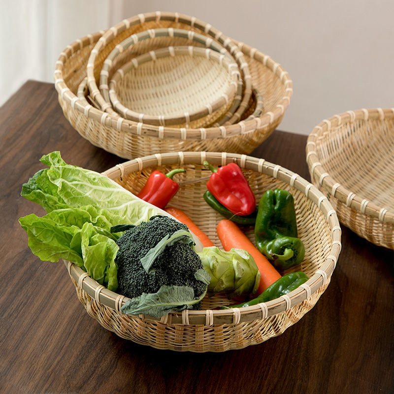 Yili Home Furnishing Bamboo Woven Kitchen Fruit Plate Drain Water ...