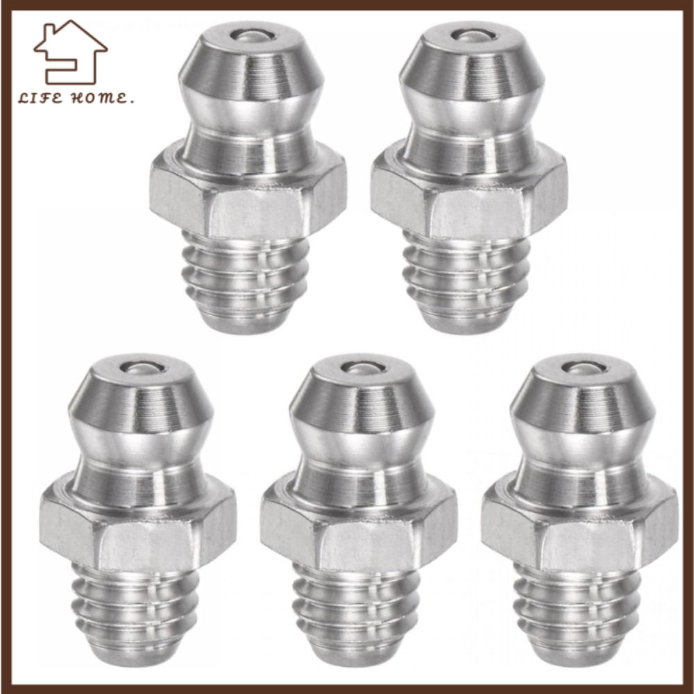 YELGIRL 10pcs Straight Grease Fitting, Silver M6 x 1mm Thread Hydraulic ...