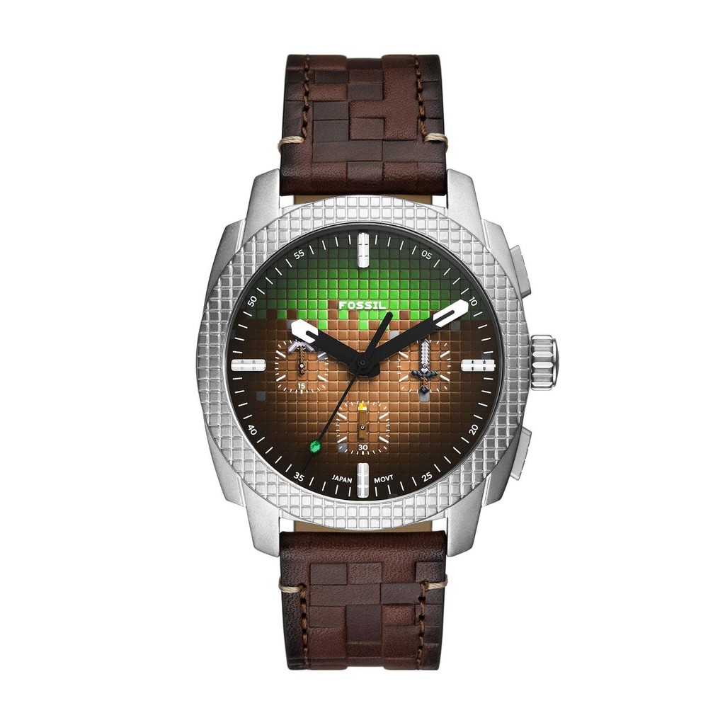 Minecraft X Fossil Limited Edition Grass Block Chronograph Watch ...