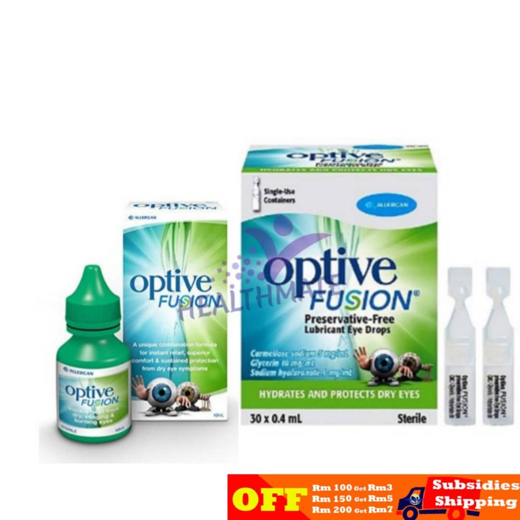 Optive Fusion UD Lubricant Eye Drops ( 10ML / 30'S X 0.4ML) | Shopee ...