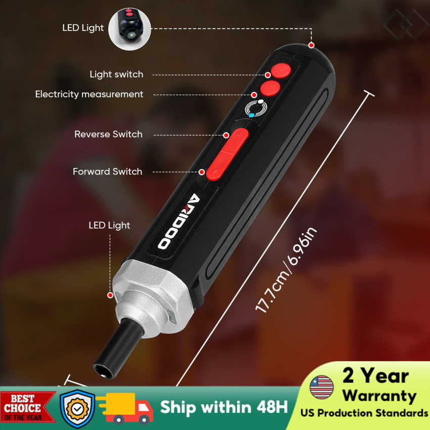 Electric Screwdriver Set with Four Torque Settings, Wireless Design ...