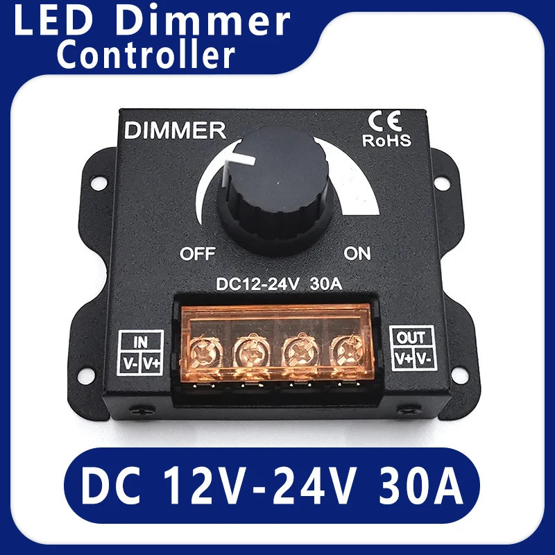 DC 12V-24V LED Dimmer Switch Voltage Regulator 12 24 V Volt 30A 360W ...