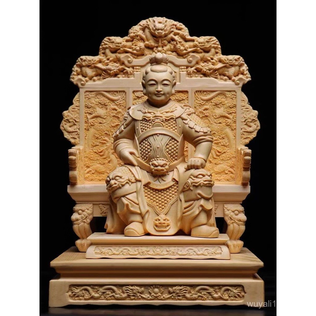 Ukiran Kayu Hinoki Baru Nezha Patung Buddha Putera Ketiga Altar Tengah ...