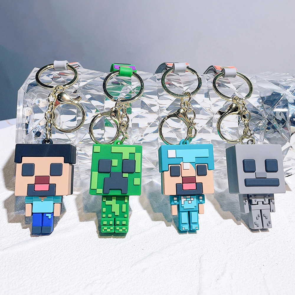 6CM Minecraft Keychain Steve Skeleton Notch Creeper Keychain 2025 Movie ...