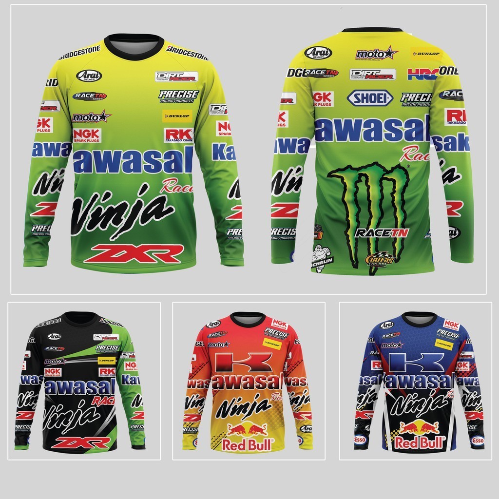 Clothify Bike Motorcycle Kawasaki Long sleeve Jersey Motor Shirt ...