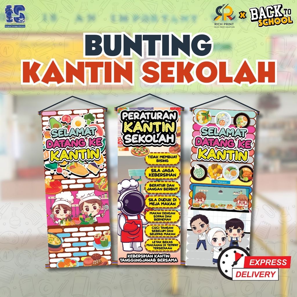 Bunting Selamat Datang Ke Kantin Sekolah Set Keceriaan Sekolah 2025 ...