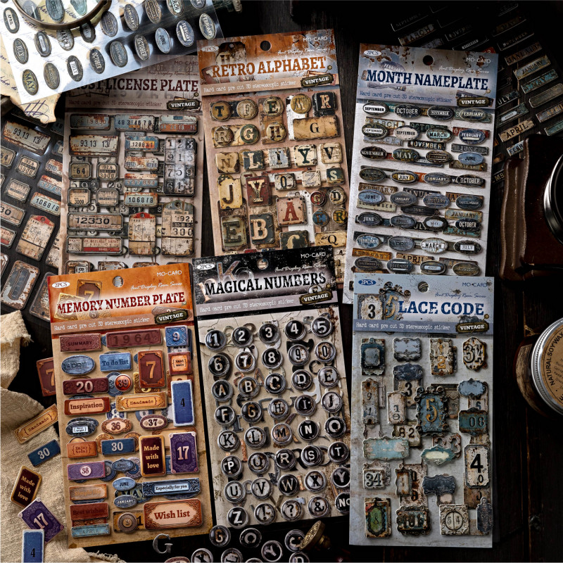 ENWEI 6 Pcs [Grapheme Showroom series] Vintage Mottled Rust Stickers ...