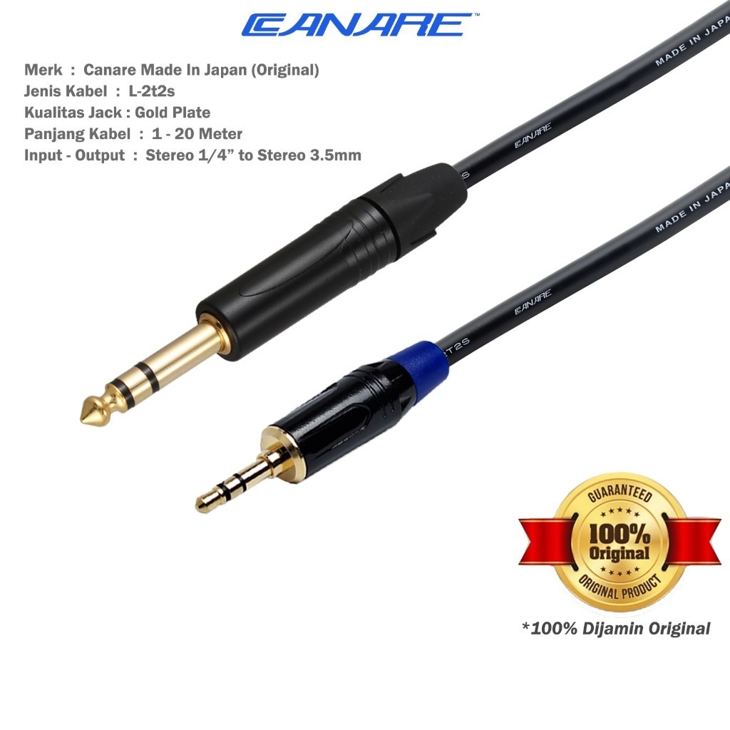 Original Canare | Audio Converter Cable Jack Akai Stereo to Mini Stereo ...