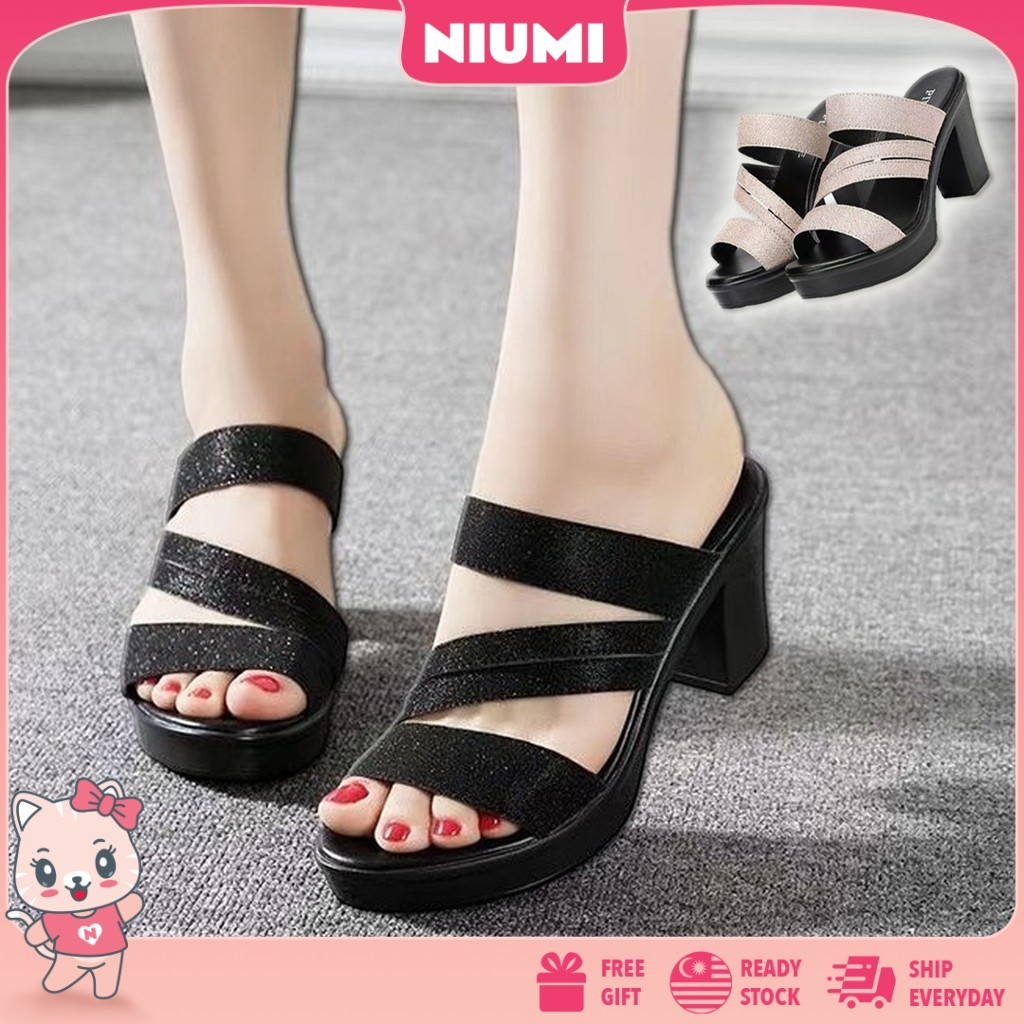 Ready Stock NIUMI NS345 Highheel Women’s Kasut Bertumit Tinggi Wanita ...