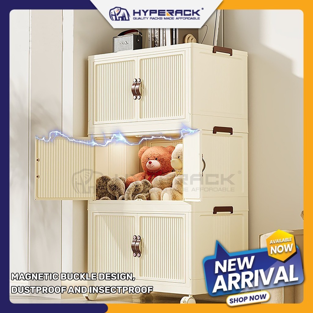 HYPERACK ™️ Stackable Foldable Storage Box Multipurpose Double Doors ...