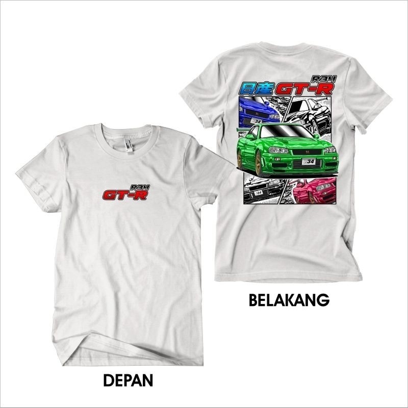 Jdm Gtr R34 Ver2 Car T-shirt Automotive Jdm Racing Car | Shopee Malaysia