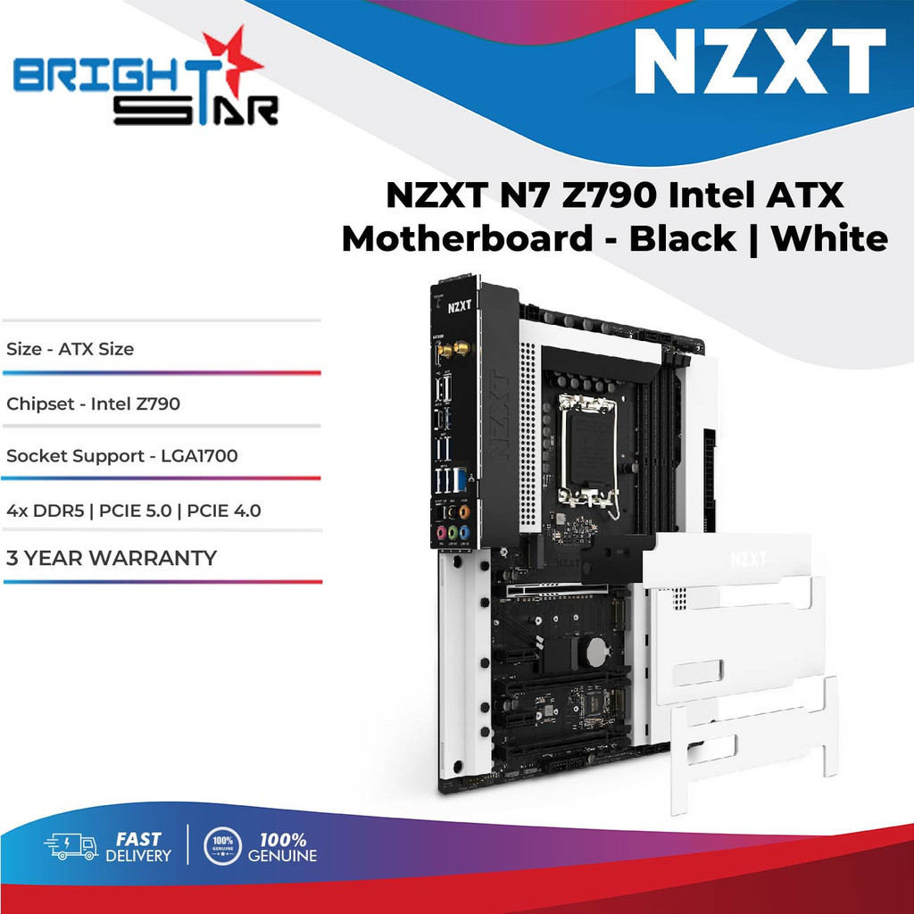 NZXT N7 Z790 Intel ATX LGA1700 DDR5 Motherboard - Black/White | Shopee ...
