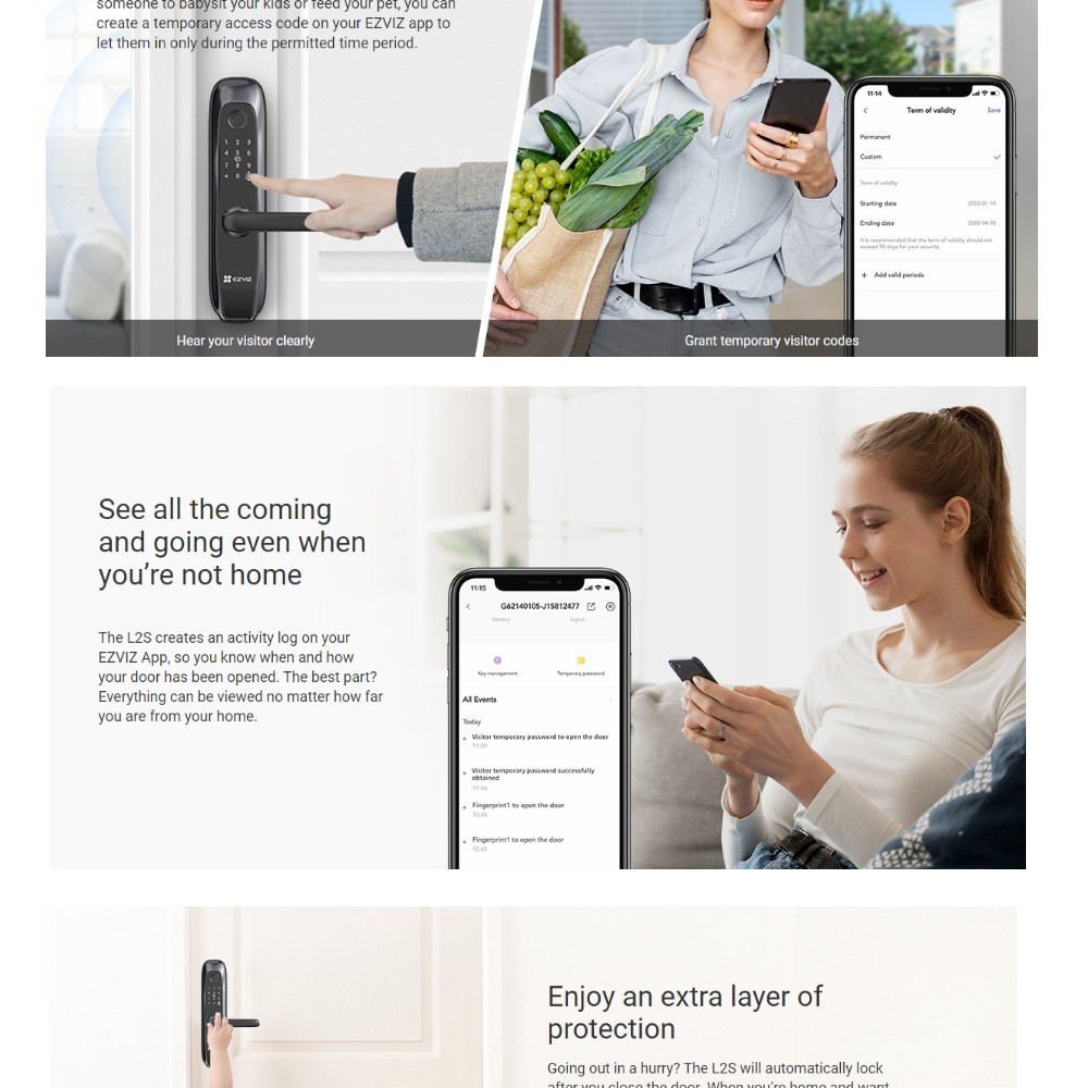 EZVIZ Smart Home L2S WIFI Smart Fingerprint Lock | Shopee Malaysia