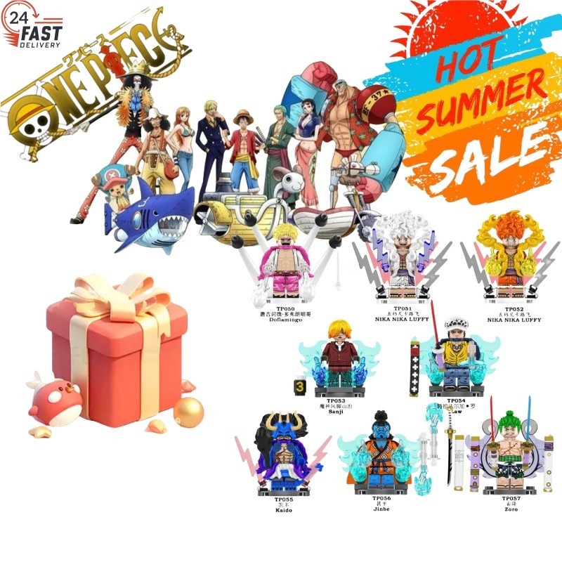 One Piece series Nika Luffy Zoro Kaido Jimbei assembled building block ...