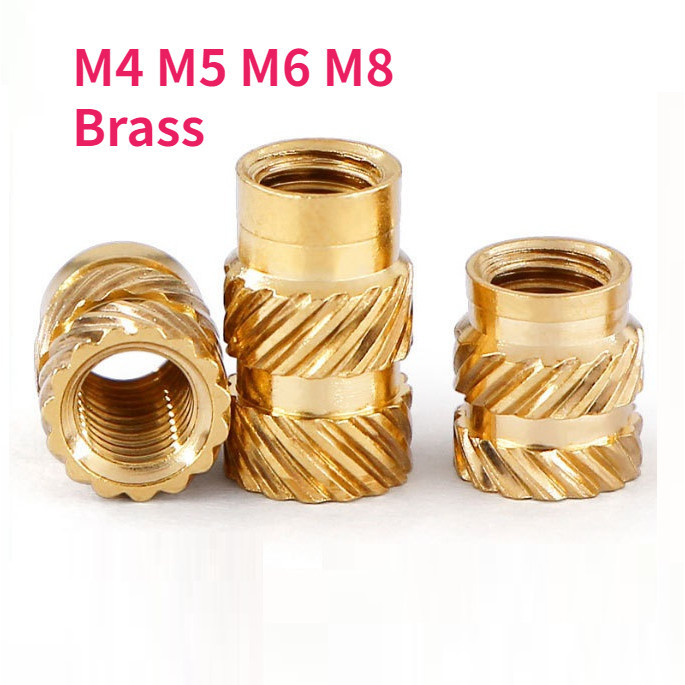 M4 M5 M6 M8 Brass Hot Melt Insert Knurled Nut Thread Heat Molding ...