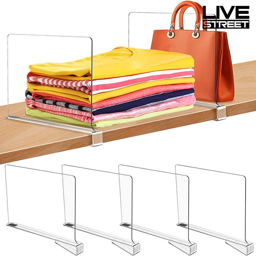 Livestreet 8 Pcs Fitted Shelf Dividers Transparent Stable Closet ...