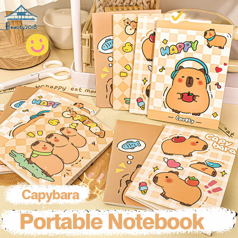 Cute Cartoon Capybara Notebook Bright Color Pattern Mini Notebooks ...